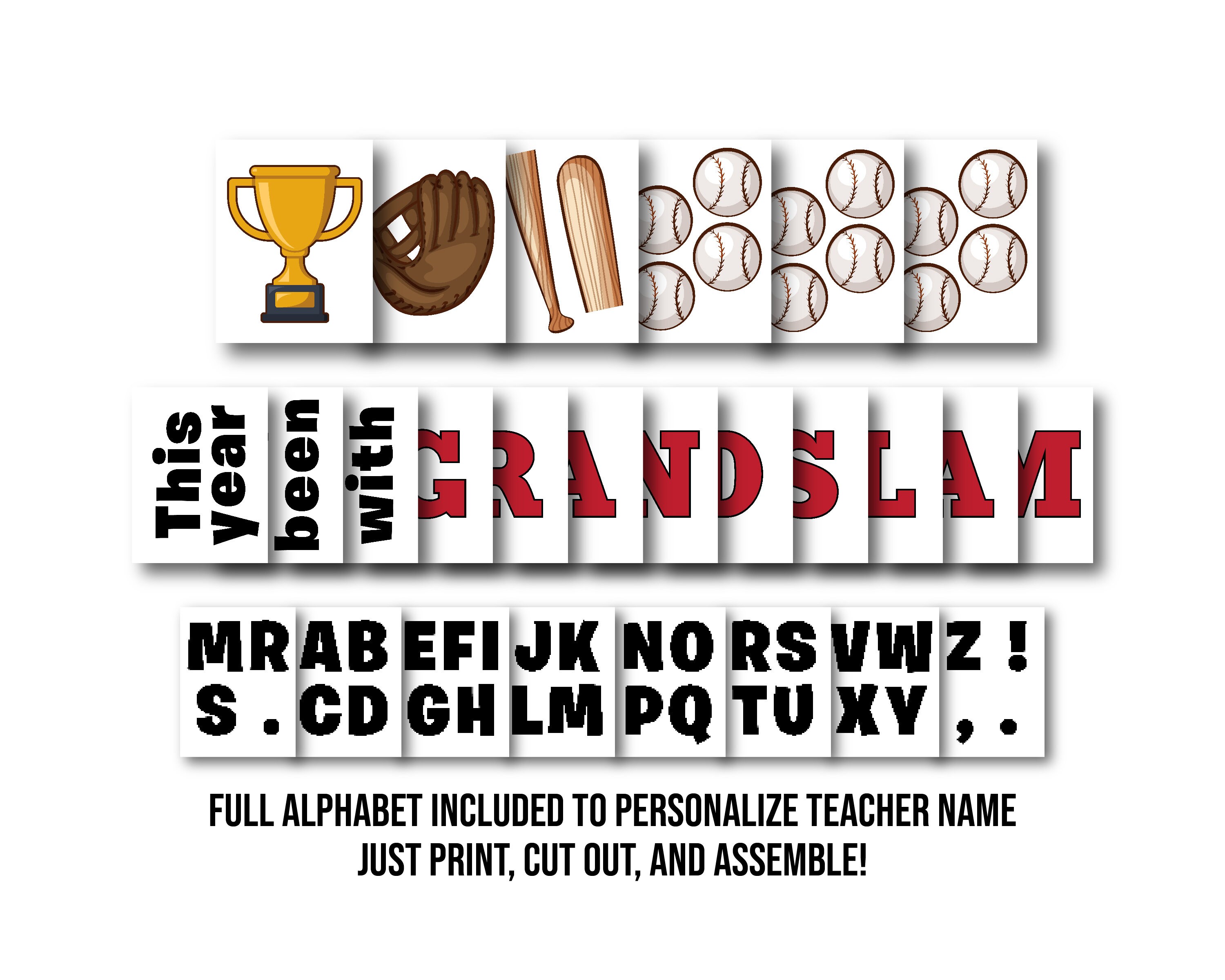 Baseball Teacher Appreciation Door Decor Kit: Grand Slam Classroom (PDF ...