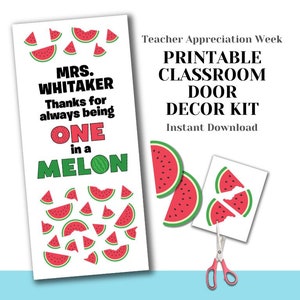 Printable Teacher Appreciation Door Decor Kit: Watermelon Theme ...
