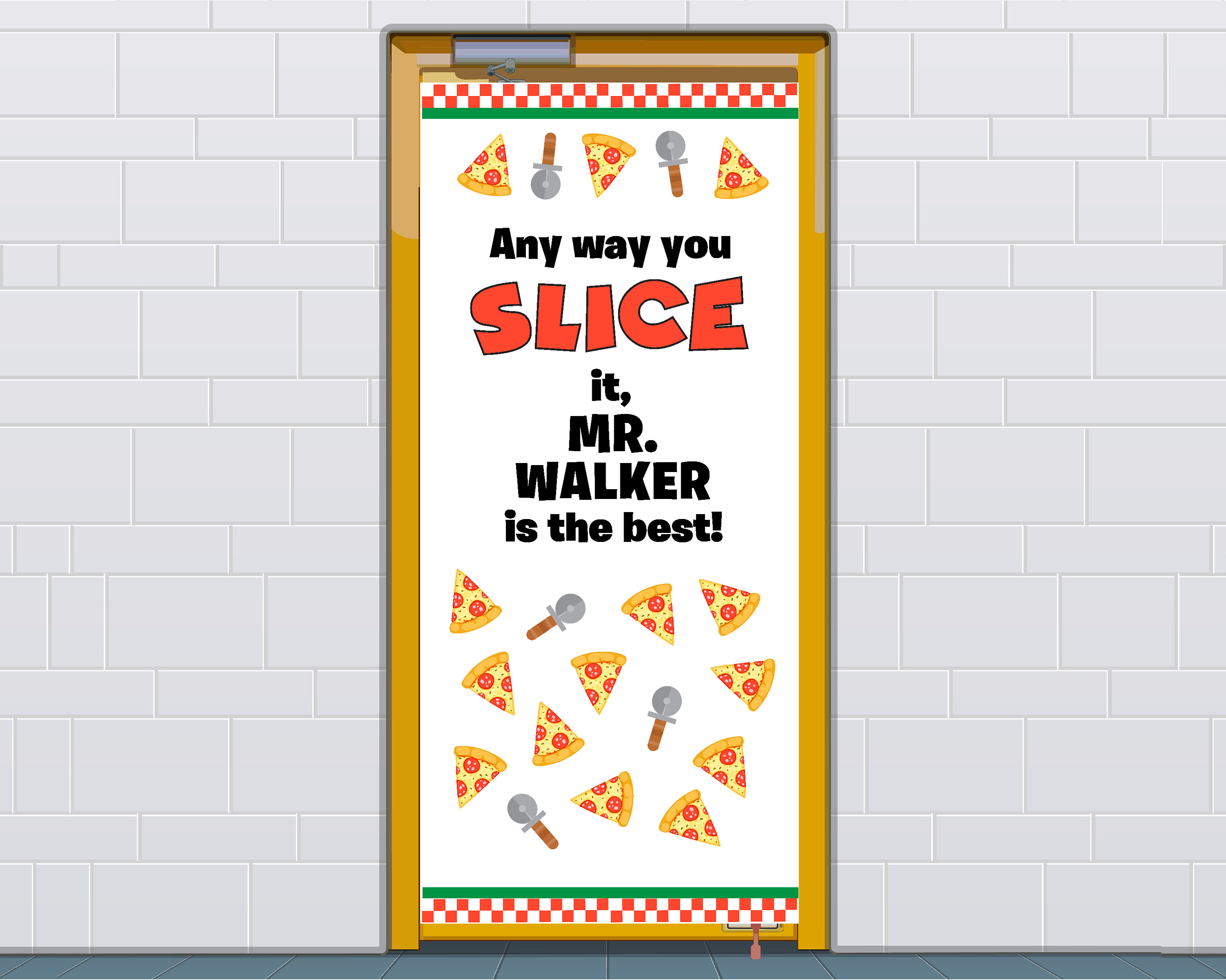 Pizza Teacher Appreciation Door Decor Kit: Printable Classroom Decor ...