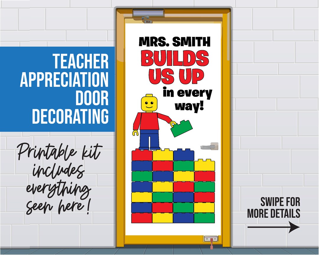 Printable Teacher Appreciation Door Decorating Kit Building - Etsy