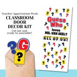 Teacher Appreciation Guess Who Door Decorating Kit - Precut Ready to ...