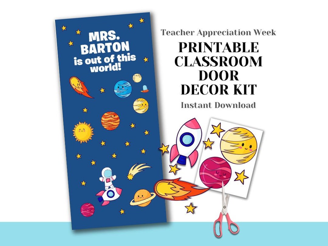 Printable Teacher Appreciation Door Decorating Kit - Space Out of This ...