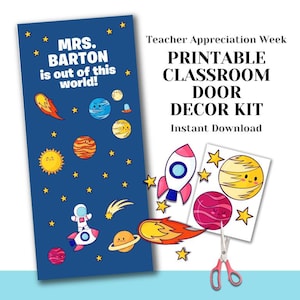 Printable Teacher Appreciation Door Decorating Kit - Space Out of This ...