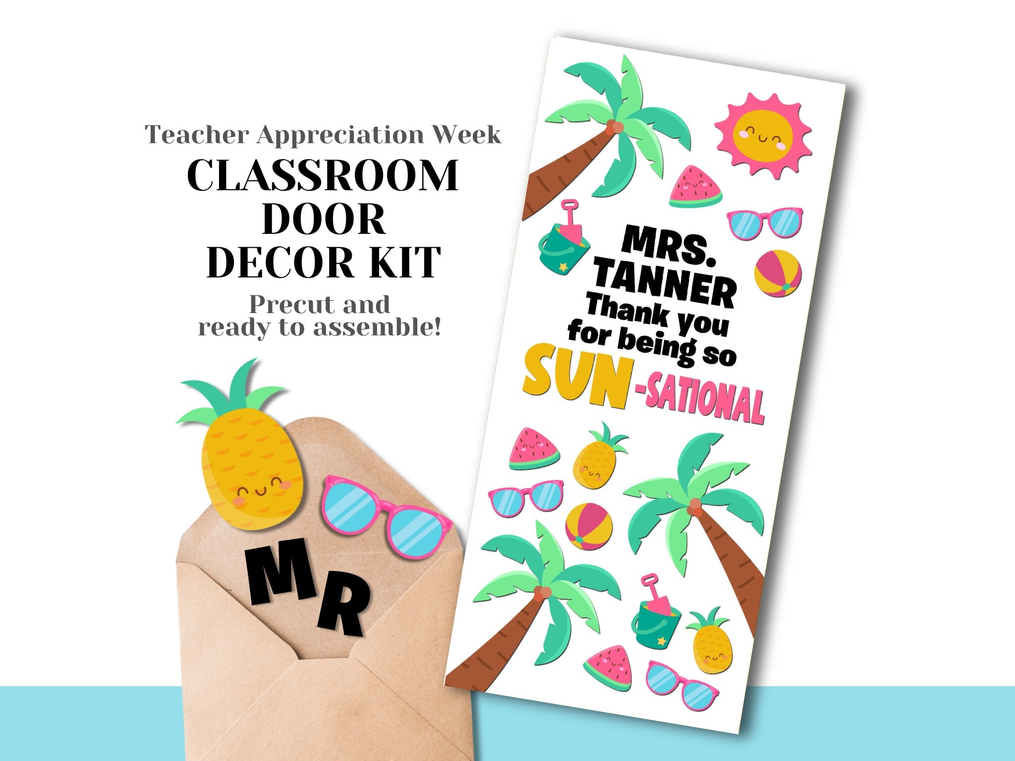 Teacher Appreciation Sun-sational Door Decorating Kit - Precut Ready to ...