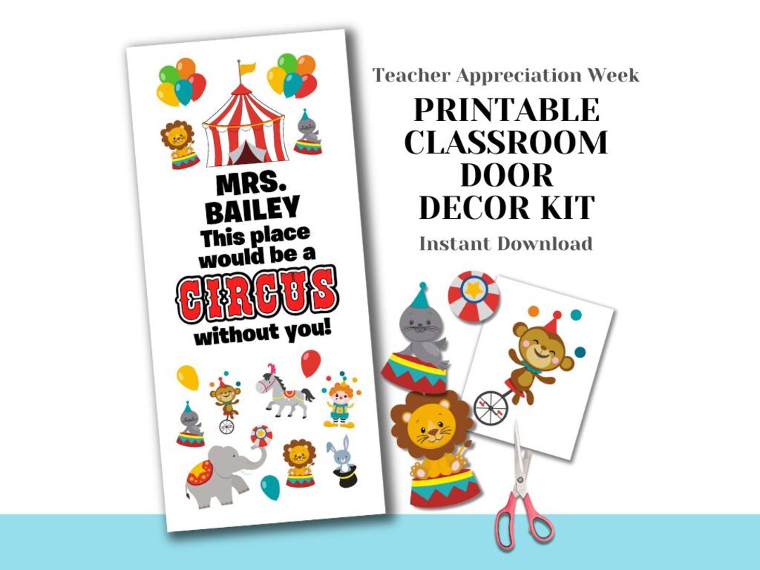 Printable Circus Teacher Appreciation Door Decor Kit (PDF) - Etsy