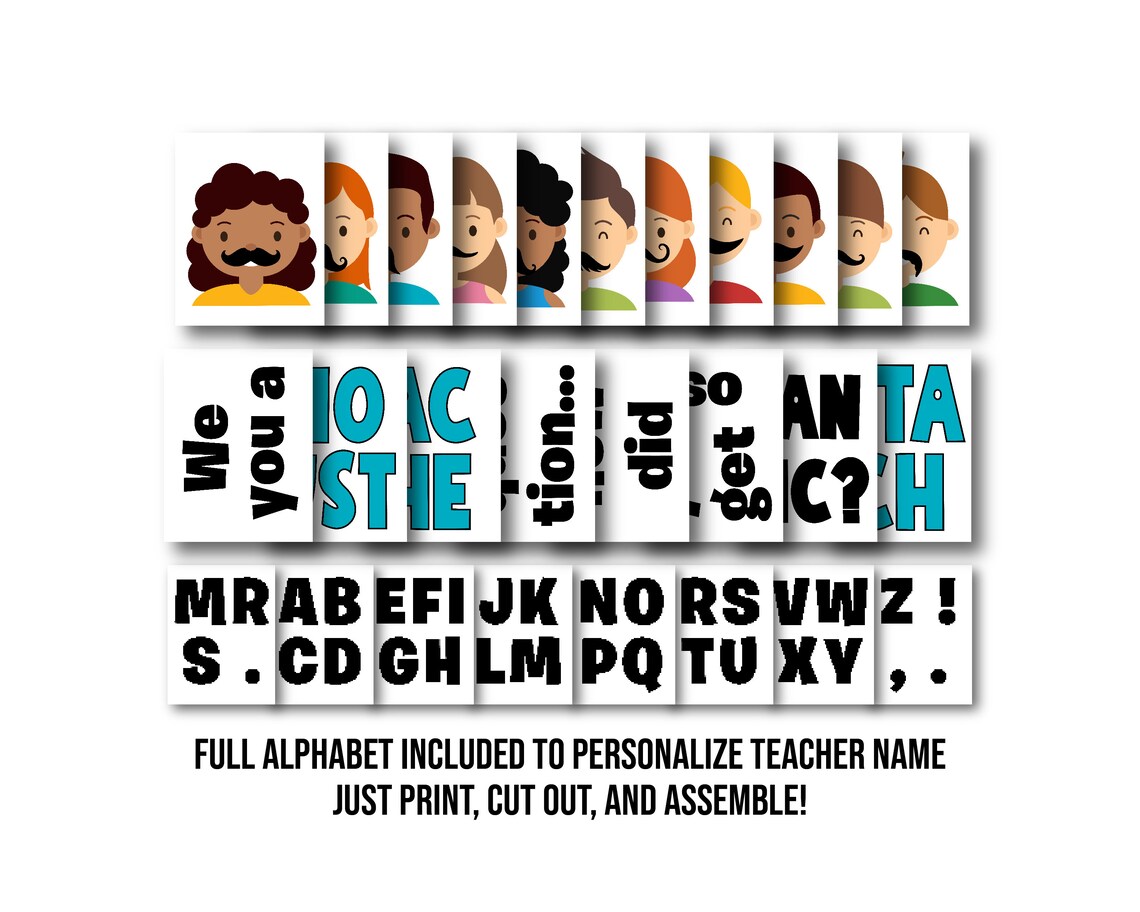 Printable Teacher Appreciation Door Decor: Moustache Classroom Decor ...
