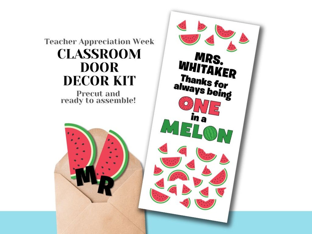 Teacher Appreciation Melon Door Decorating Kit - Precut Ready to Hang ...