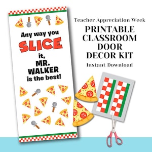Pizza Teacher Appreciation Door Decor Kit: Printable Classroom Decor ...