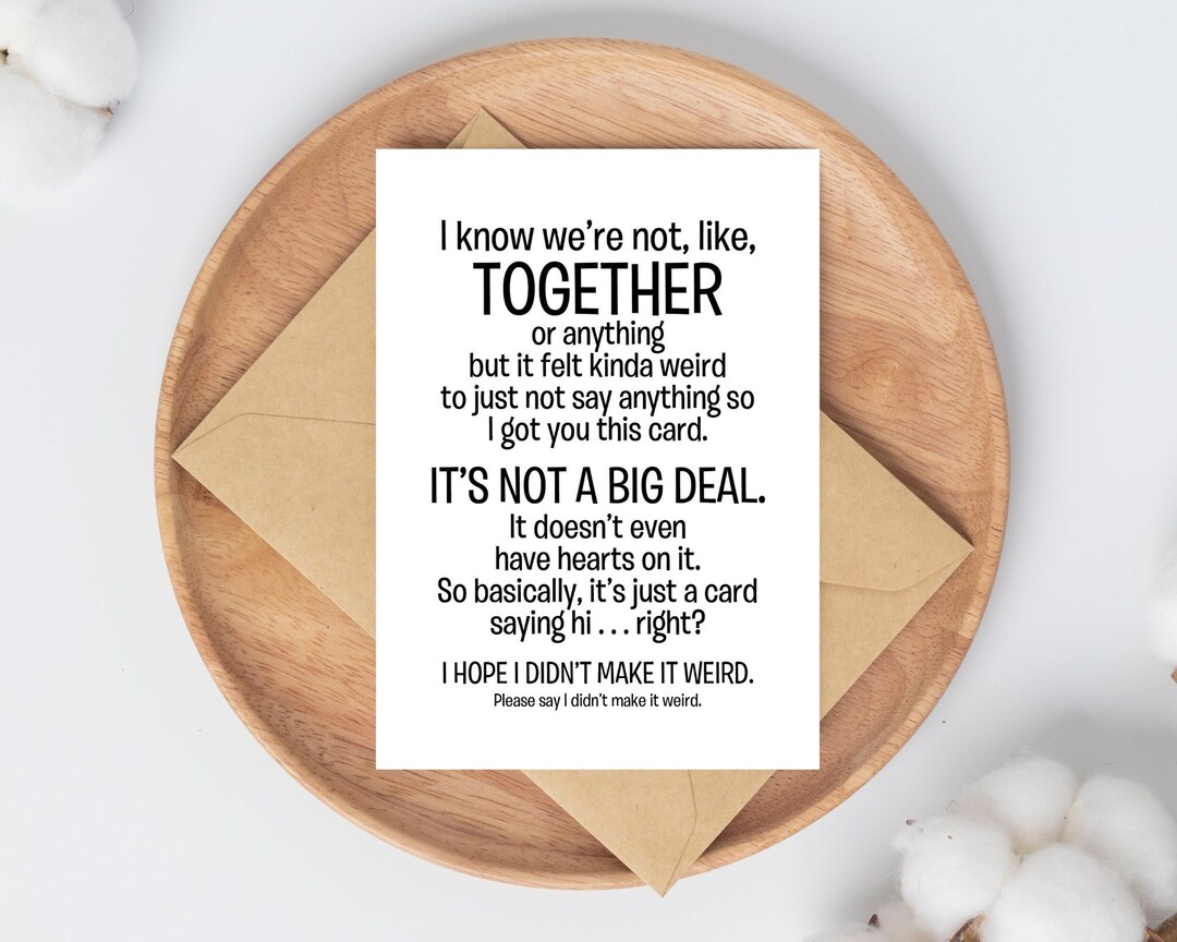 Awkward Dating Card: Funny Greeting for Him or Her (PDF) - Etsy