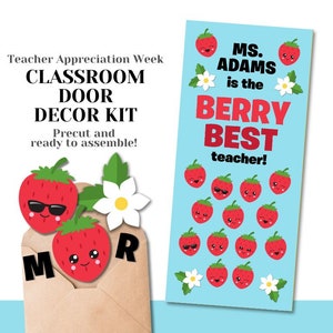 Teacher Appreciation Door Decorating Kit - Precut Ready to Hang Teacher ...
