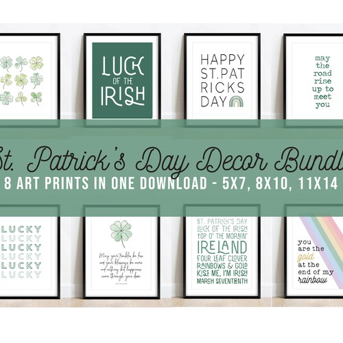 Rainbow St Patricks Day Wall Art Printable Decor Saint - Etsy