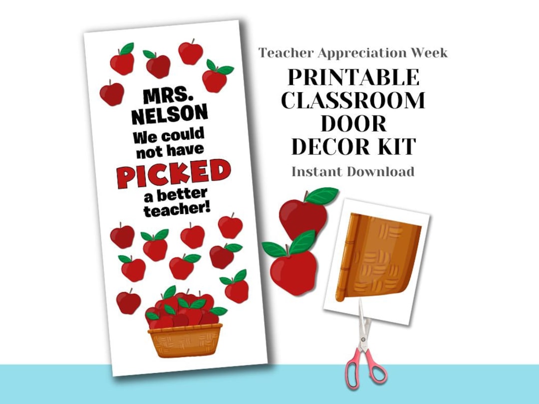 Teacher Appreciation Door Decorating Kit: Apple Theme (PDF Download) - Etsy