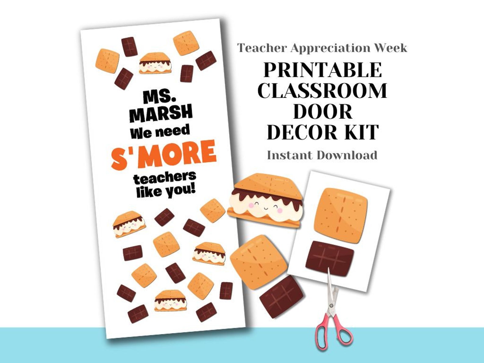 S'more Teacher Appreciation Door Decor Kit: Printable Classroom Decor ...