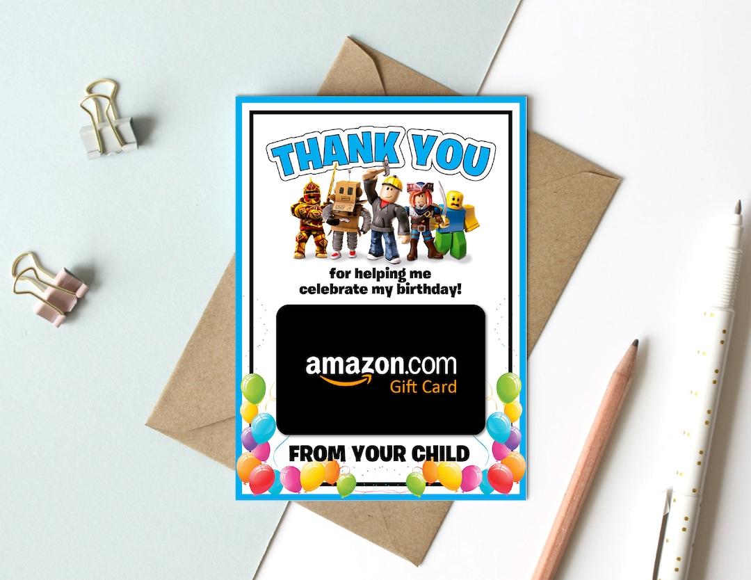 Editable Printable Birthday Roblox Gift Card Holder Thank - Etsy Portugal
