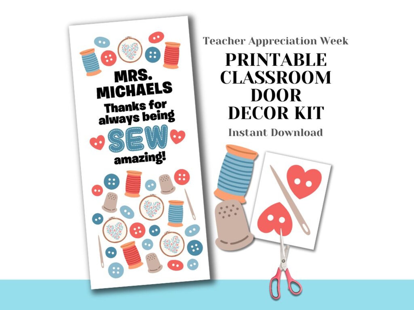 Printable Teacher Appreciation Door Decorating Kit - Sew Amazing - DIY ...