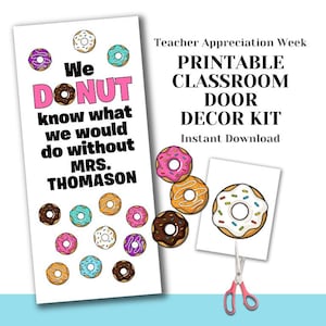 Printable Teacher Appreciation Door Decorating Kit - We DONUT Know What ...