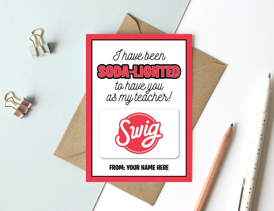 Editable Swig Gift Card Holder: Teacher Appreciation (digital Download ...