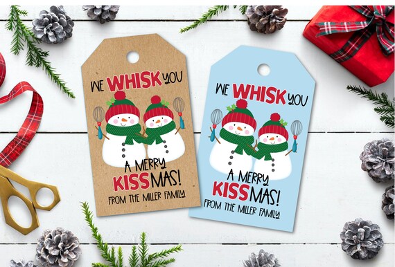 Editable Printable Christmas Gift Tag We Whisk You a Merry | Etsy