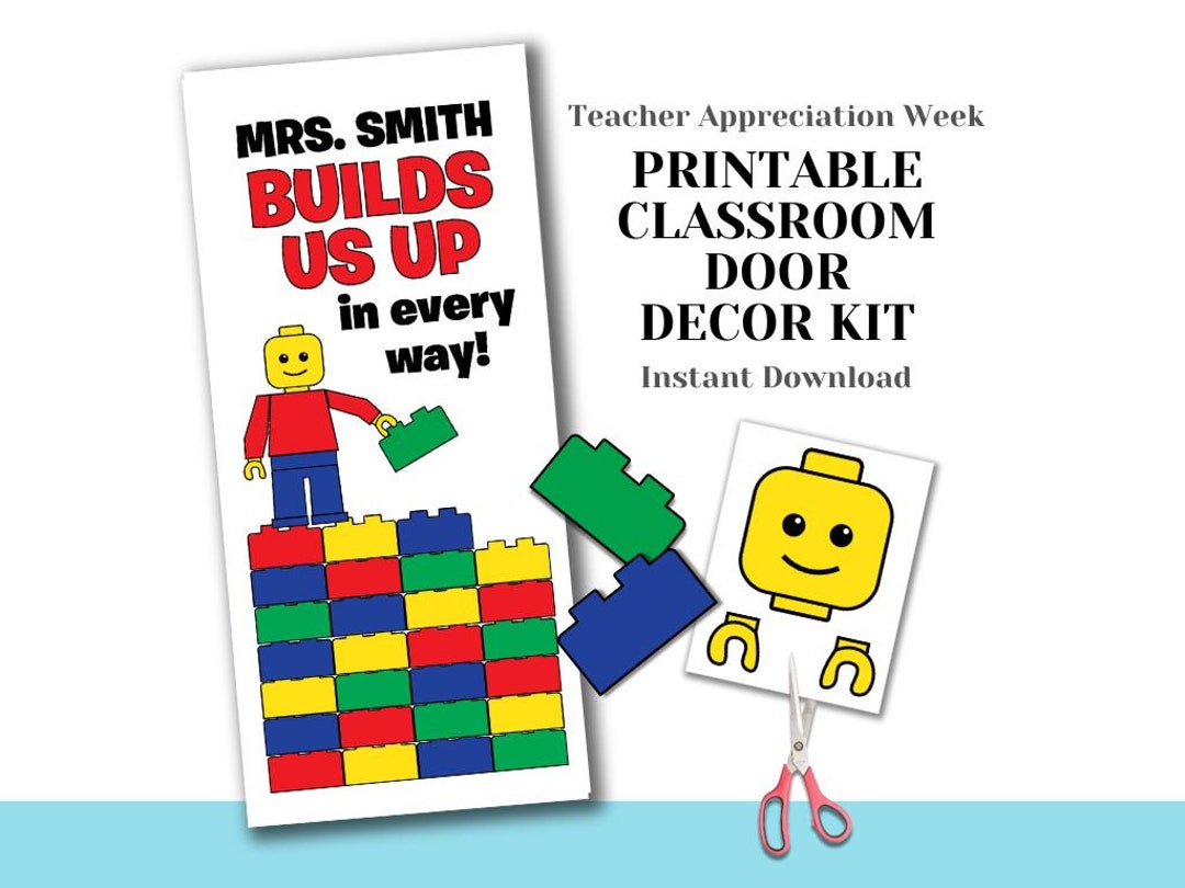 Printable Teacher Appreciation Door Decorating Kit - Building Us up ...
