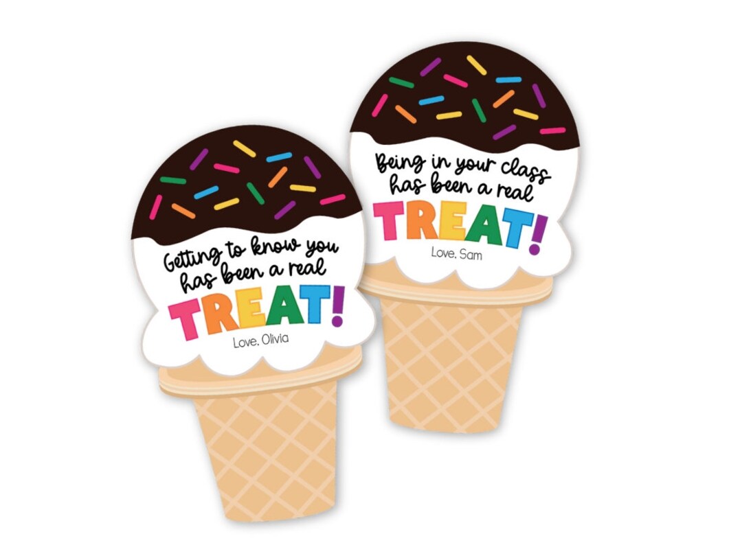 Editable Printable Ice Cream Treat Teacher Gift Tag - Treat, Sweet ...