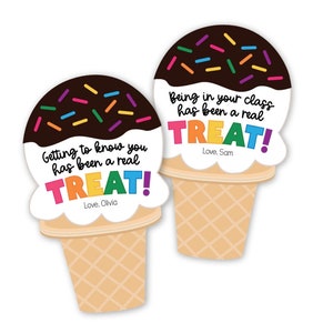 Editable Printable Ice Cream Treat Teacher Gift Tag - Treat, Sweet ...