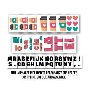 Printable Latte Classroom Door Decor Kit: Hearts (digital Download) - Etsy