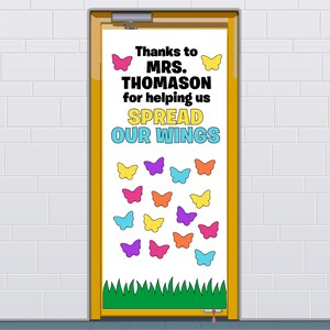 Printable Teacher Appreciation Door Decorating Kit - Butterfly Spread ...