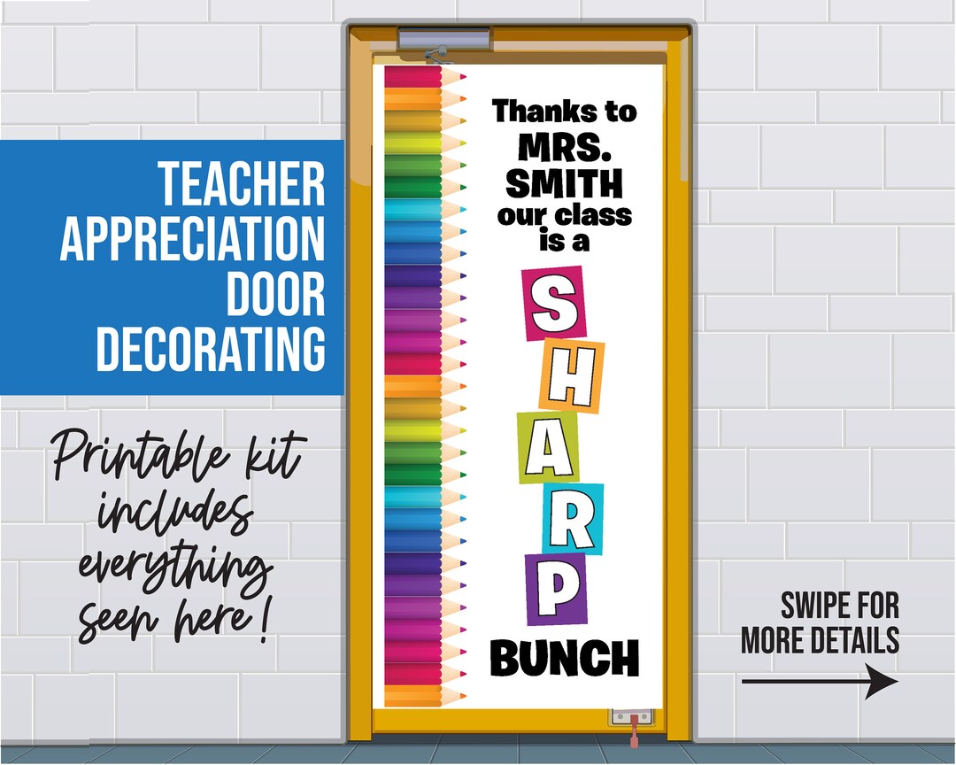 Printable Teacher Appreciation Door Decorating Kit Sharp - Etsy