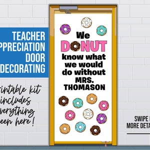 Printable Teacher Appreciation Door Decorating Kit We DONUT - Etsy