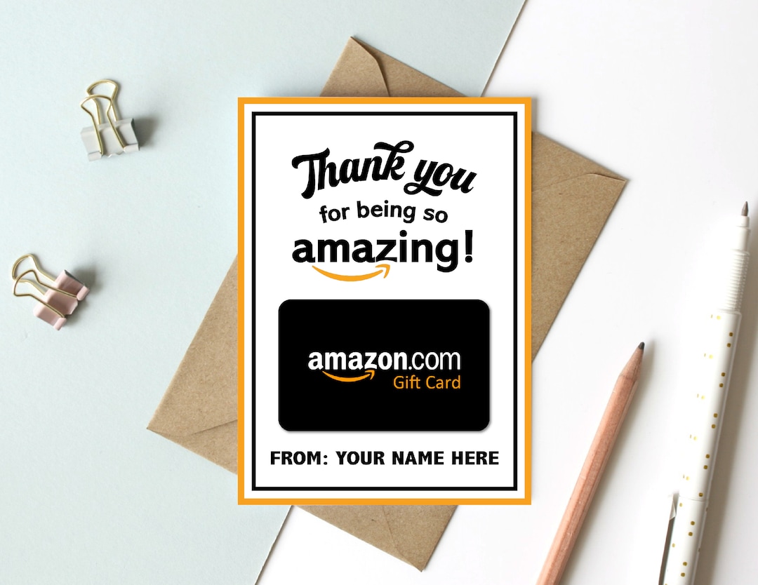 Editable Printable Amazon Gift Card Holder - Thank You Teacher ...