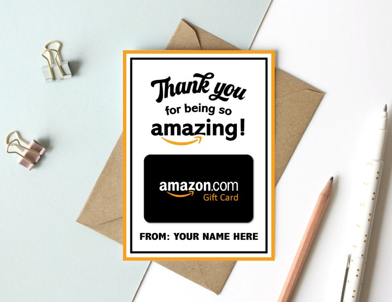 Editable Printable Amazon Gift Card Holder Thank You Teacher - Etsy