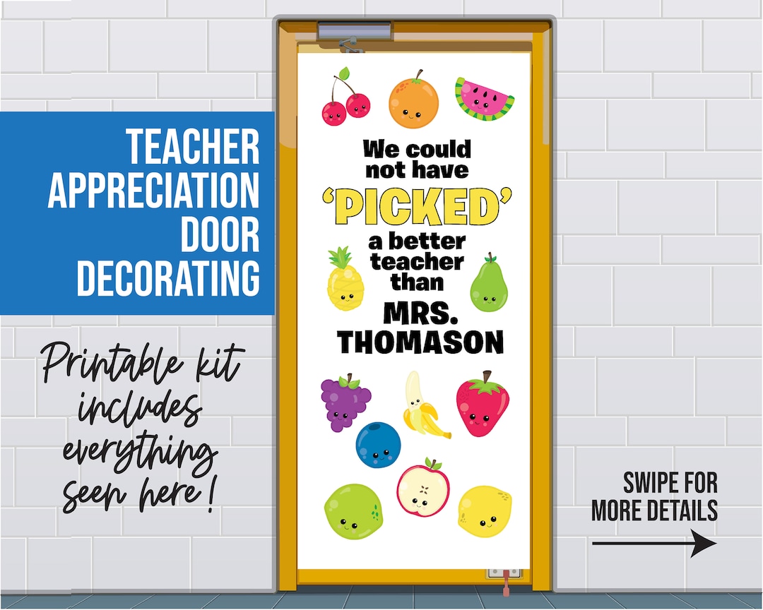 Printable Teacher Appreciation Door Decorating Kit Fruit - Etsy