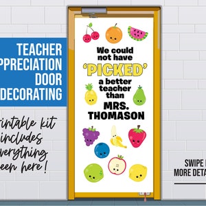 Printable Teacher Appreciation Door Decorating Kit Fruit - Etsy