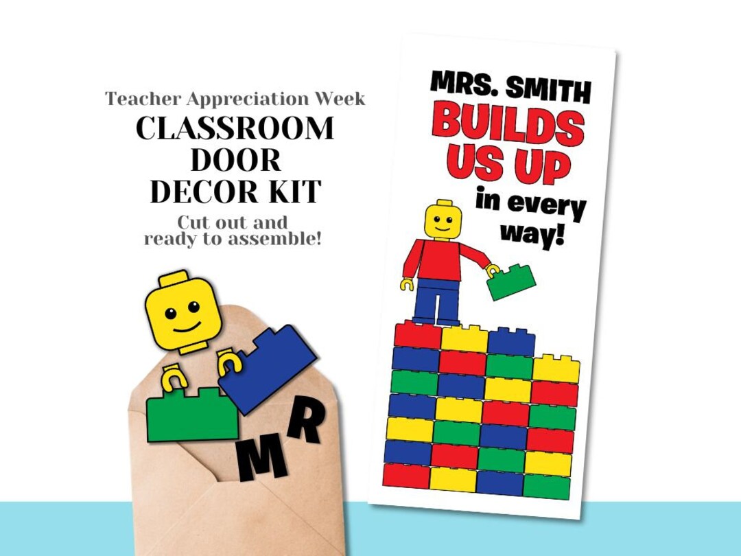 Teacher Appreciation Build Us up Door Decorating Kit - Precut Ready to ...