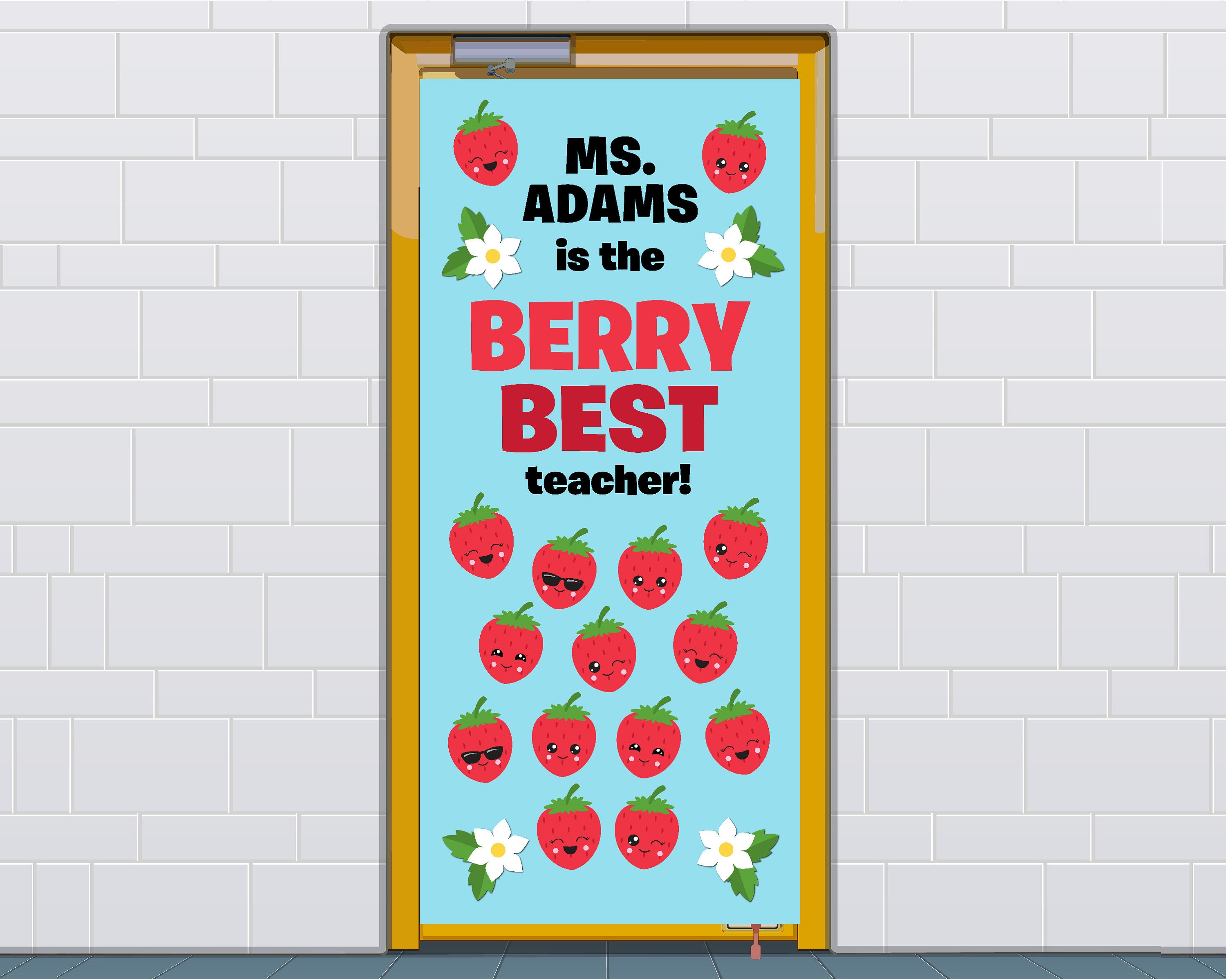 Printable Teacher Appreciation Door Decor Kit: Berry Theme (digital ...
