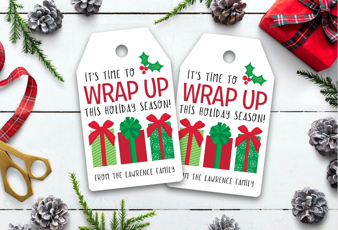 Editable Printable Gift Tag Wrap up Holiday Season Wrapping - Etsy