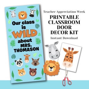 Printable Teacher Appreciation Door Decor: Wild Jungle Animals (digital ...