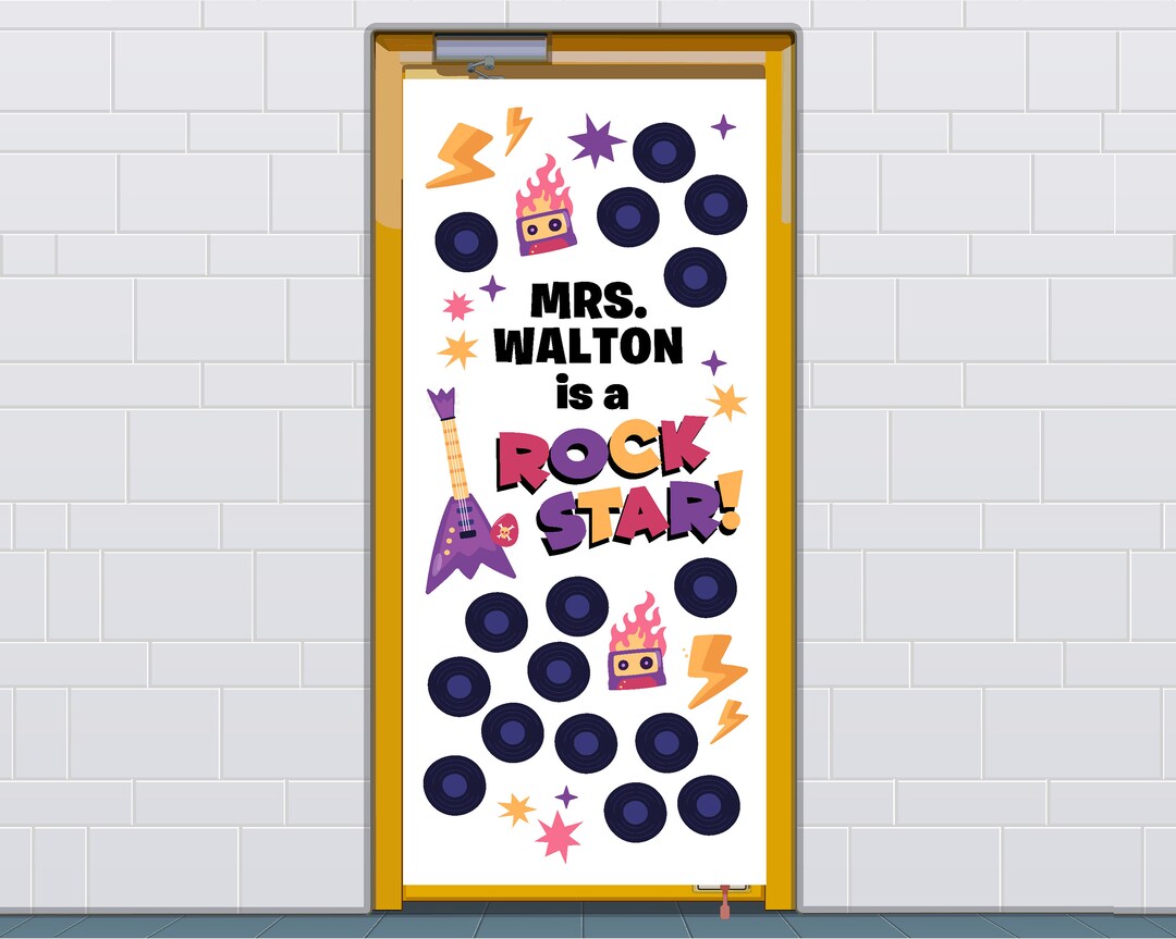 Printable Teacher Appreciation Door Decorating Kit Rock Star DIY Easy ...