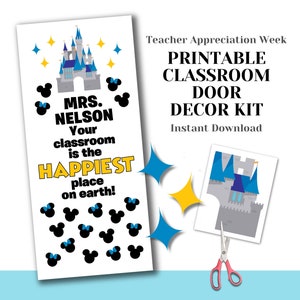 Teacher Appreciation Door Decor: Happiest Place Castle (PDF) - Etsy