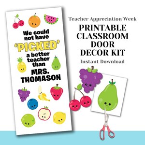 Printable Teacher Appreciation Door Decorating Kit - Fruit Picked ...