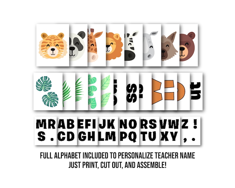 Printable Teacher Appreciation Door Decor: Wild Jungle Animals (digital ...