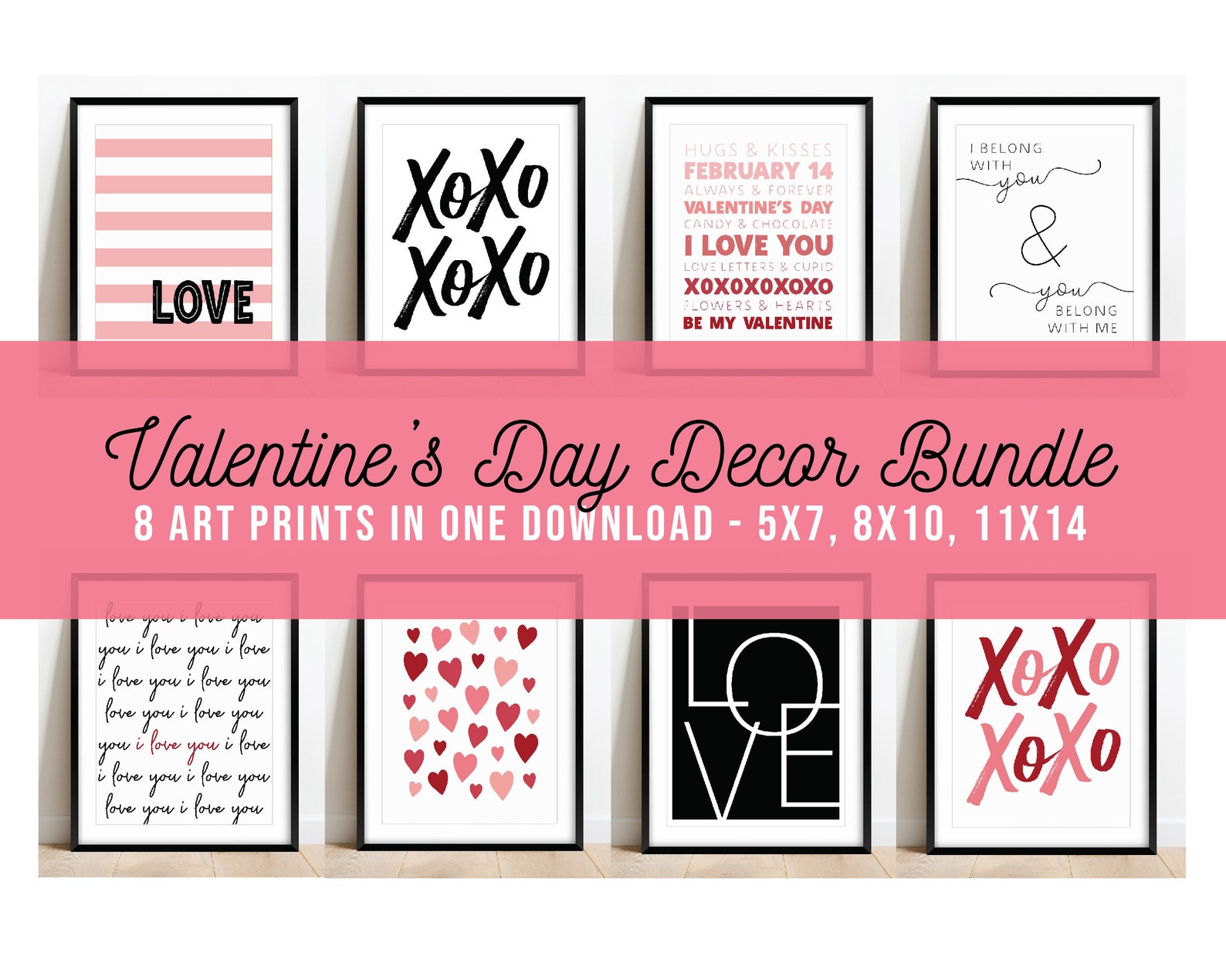 Printable Art Bundle Valentine's Day Wall Art Digital - Etsy
