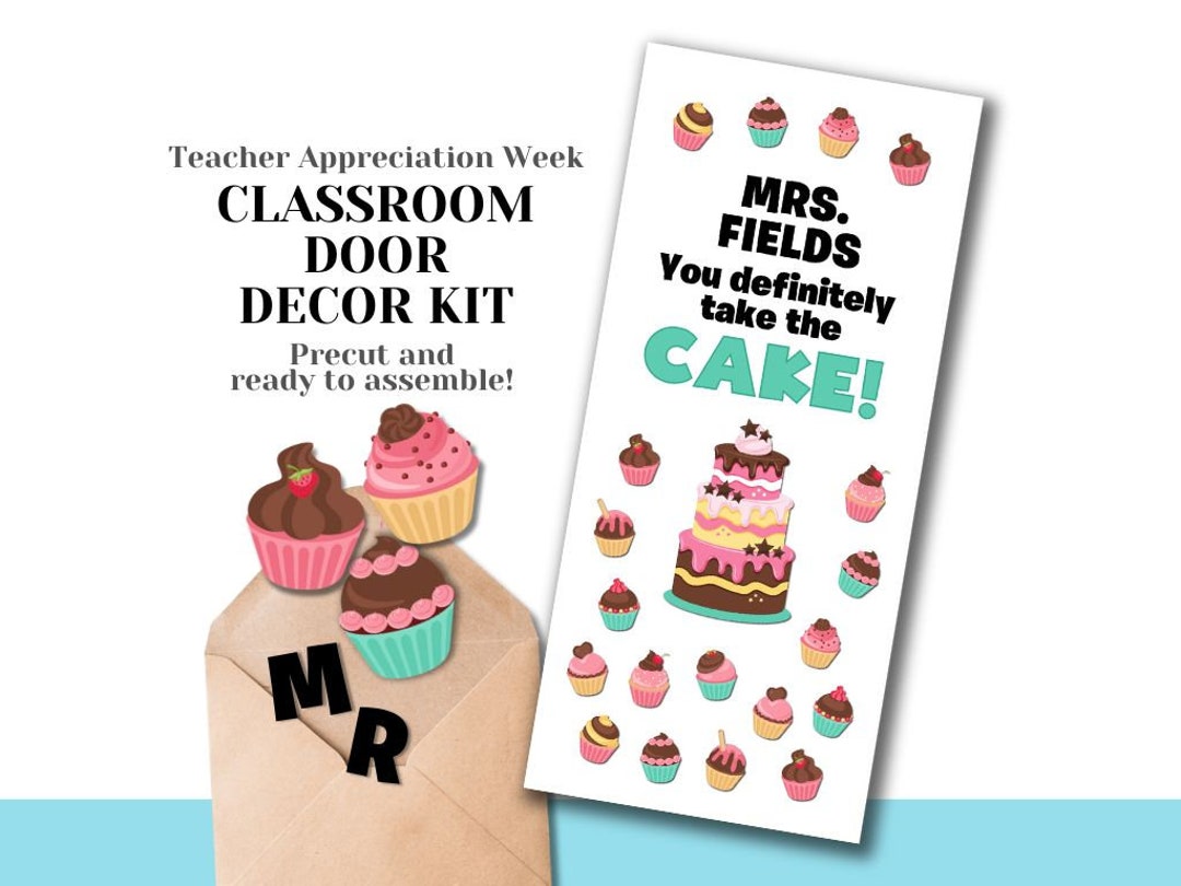 Teacher Appreciation Cake Door Decorating Kit - Precut Ready to Hang ...
