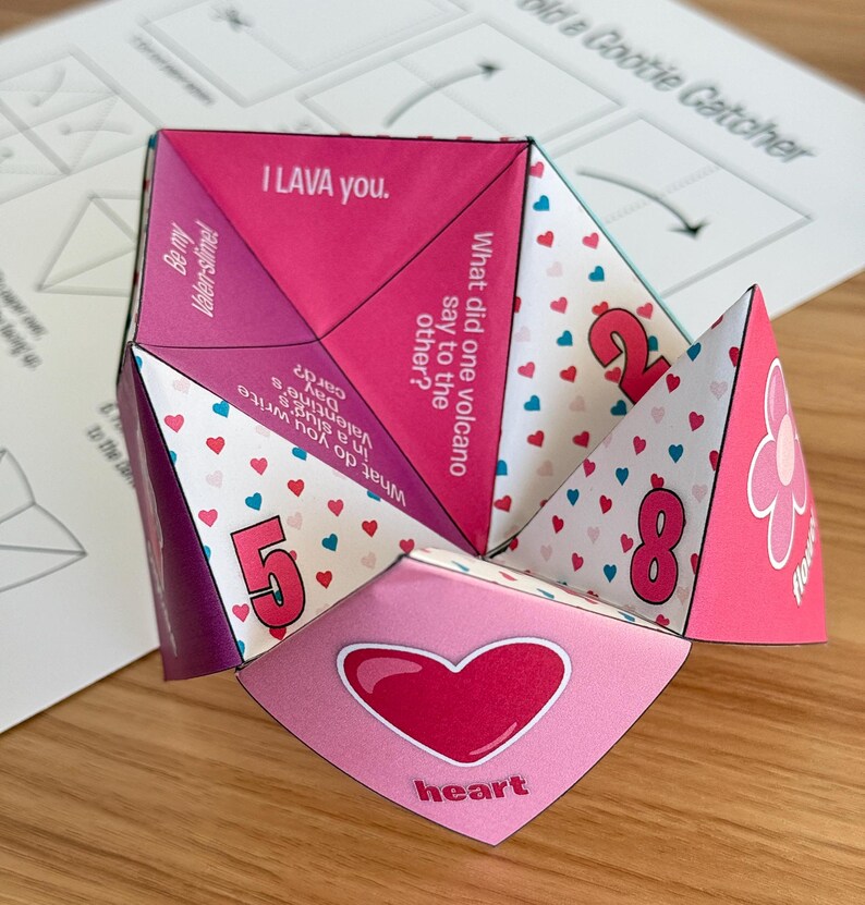 Printable Valentine's Day Joke Cootie Catcher, Bundle, Easy DIY Game ...