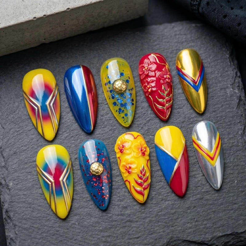 Colombia Press on Nails - Etsy