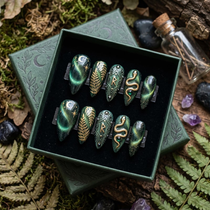 Gothic Snake Nails - Etsy