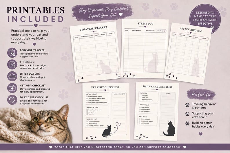 Cat Behavior Guide + Printable Bundle | Decode Behavior, Reduce Stress ...