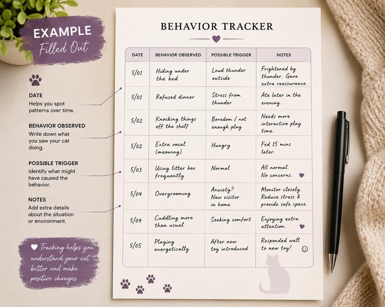 Cat Behavior Guide + Printable Bundle | Decode Behavior, Reduce Stress ...