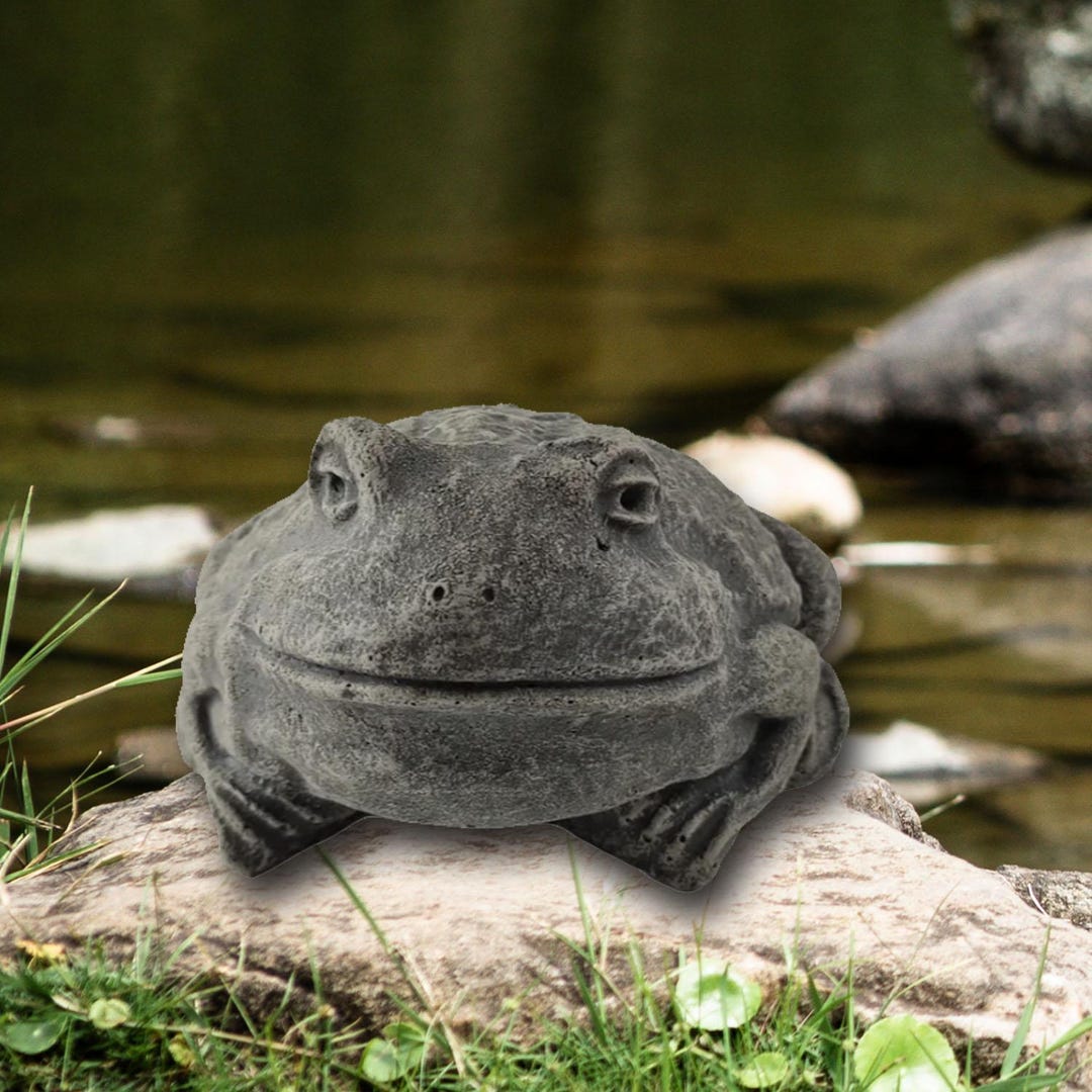 Relaxing and Comfortable Toad Concrete Statue Home or Garden Decoration ...