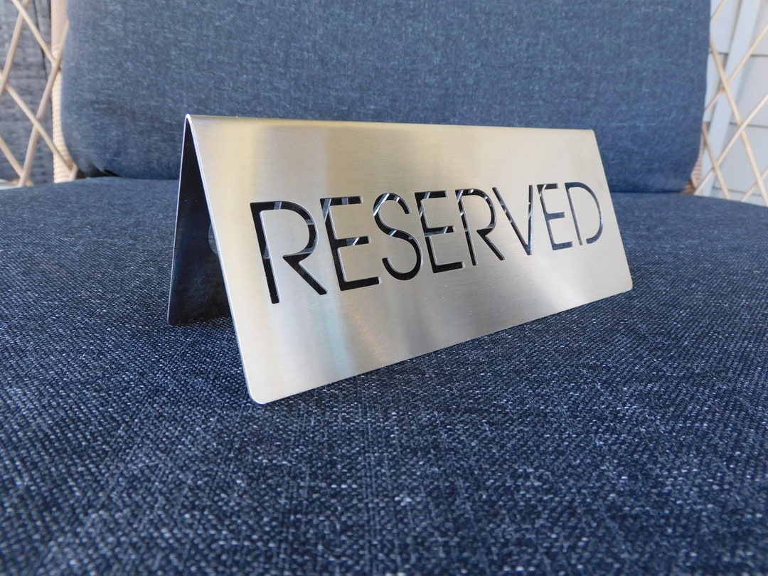 Stainless Steel Reserved Sign for Restaurants and Bars - Etsy